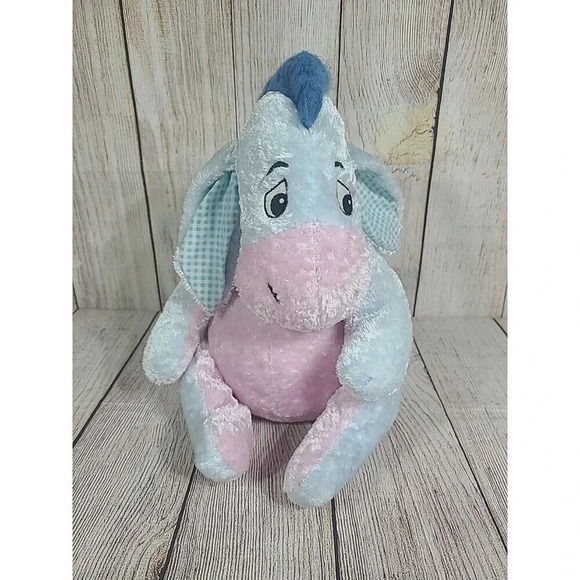 Disney | Toys | Disney Plush Eeyore Stuffed Animal Toy Blue Pink ...
